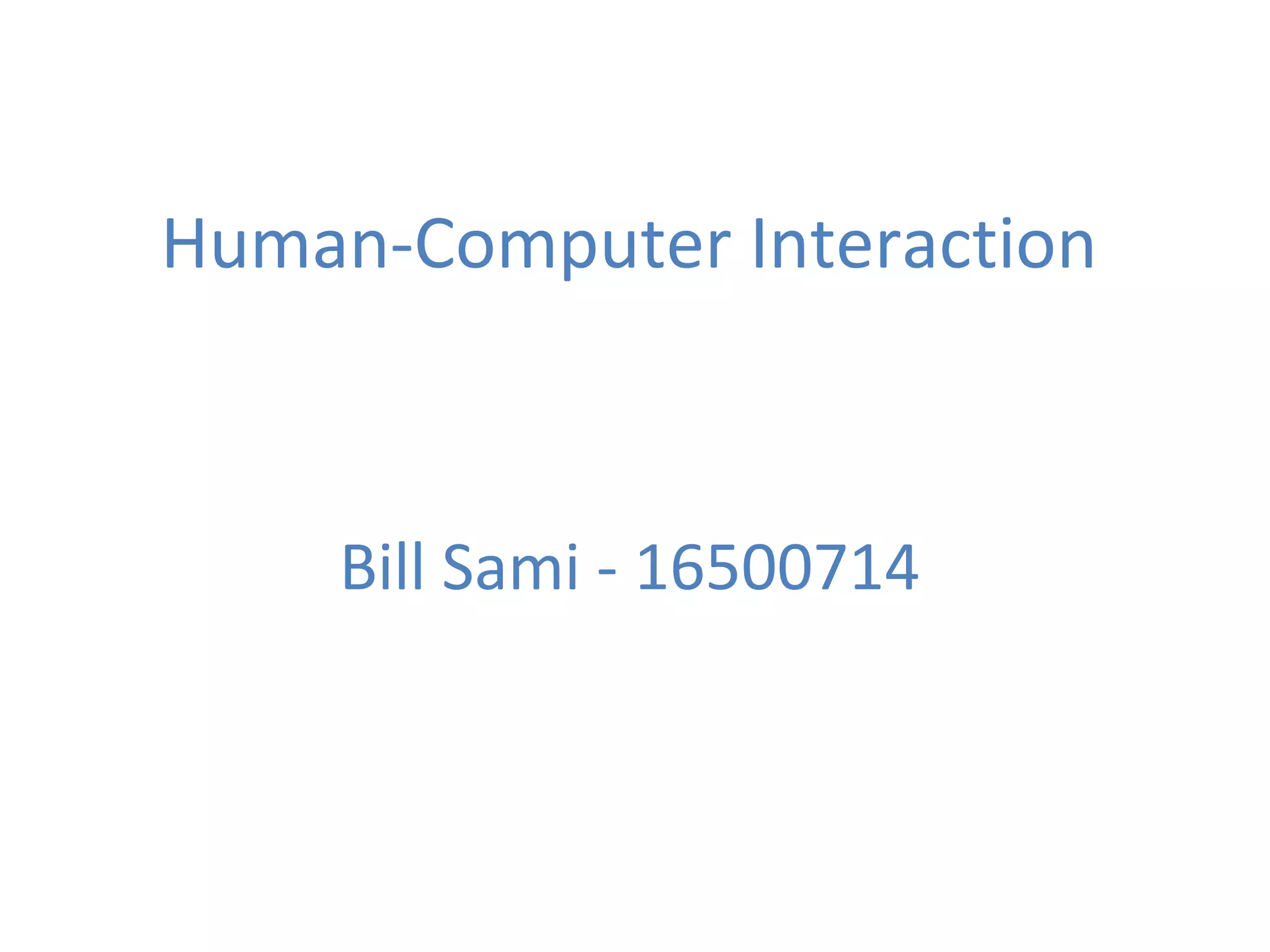 Human Computer Interaction | PPT