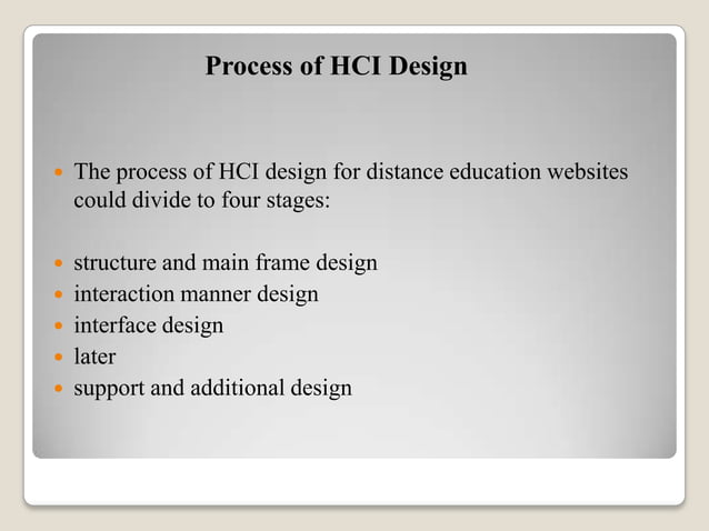 Human Computer Interaction Design For Distance Education Websites Ppt