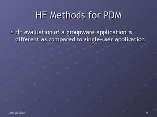 Human Factors In Groupware Applications | PPT