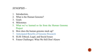 Human genome biology project for twelth standard students | PPTX