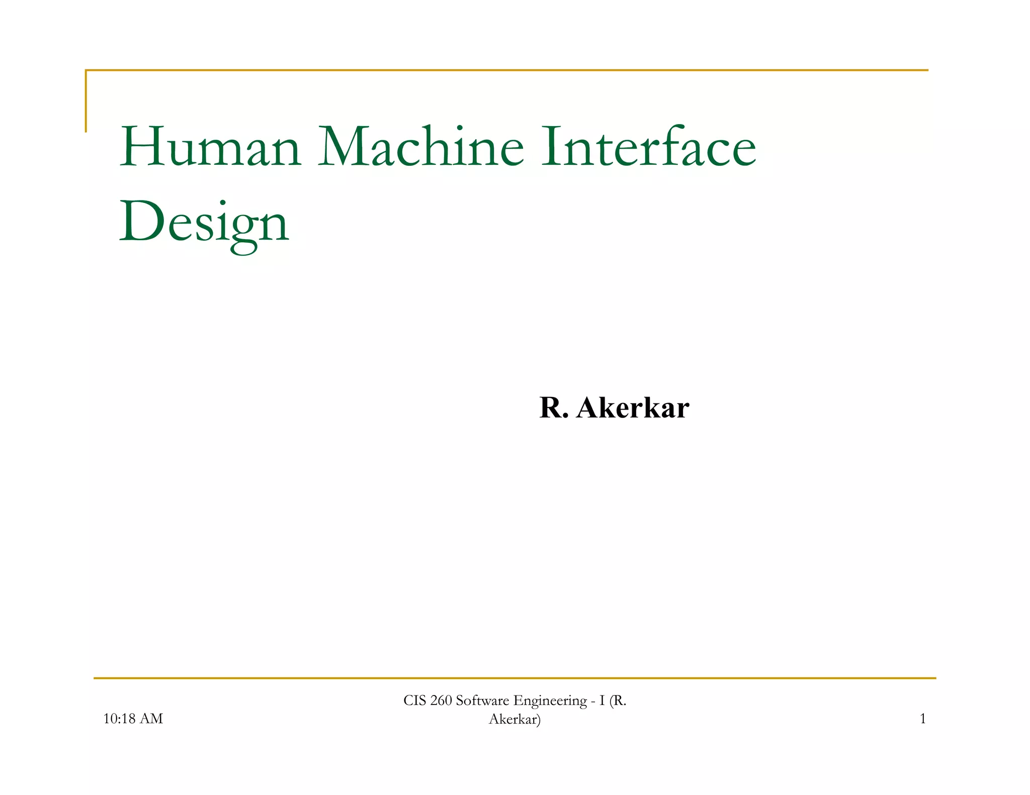 Human machine interface | PDF