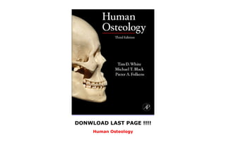 Human Osteology | PDF
