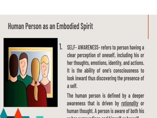 Human Person as Embodied Person | PHILOSOPHY | PPTX