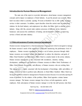 Human Resource Sample from Assignment Desk | PDF