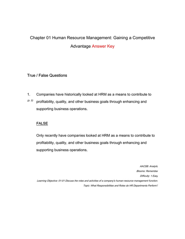 Human Resource Management Gaining A Competitive Advantage 8th Edition ...