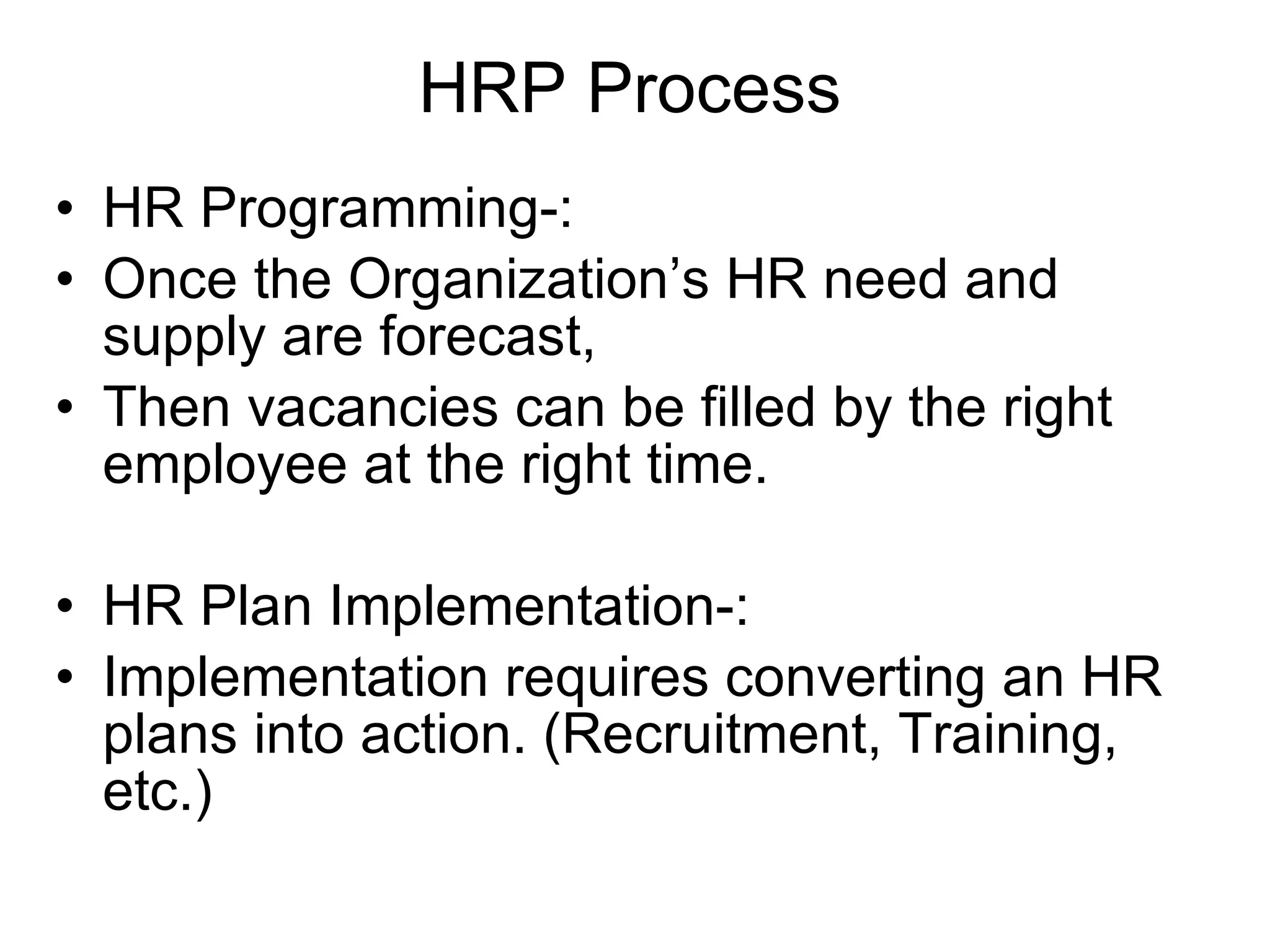 Human Resource Planning – Concept And Need. Factors Affecting Hrp, Hrp ...