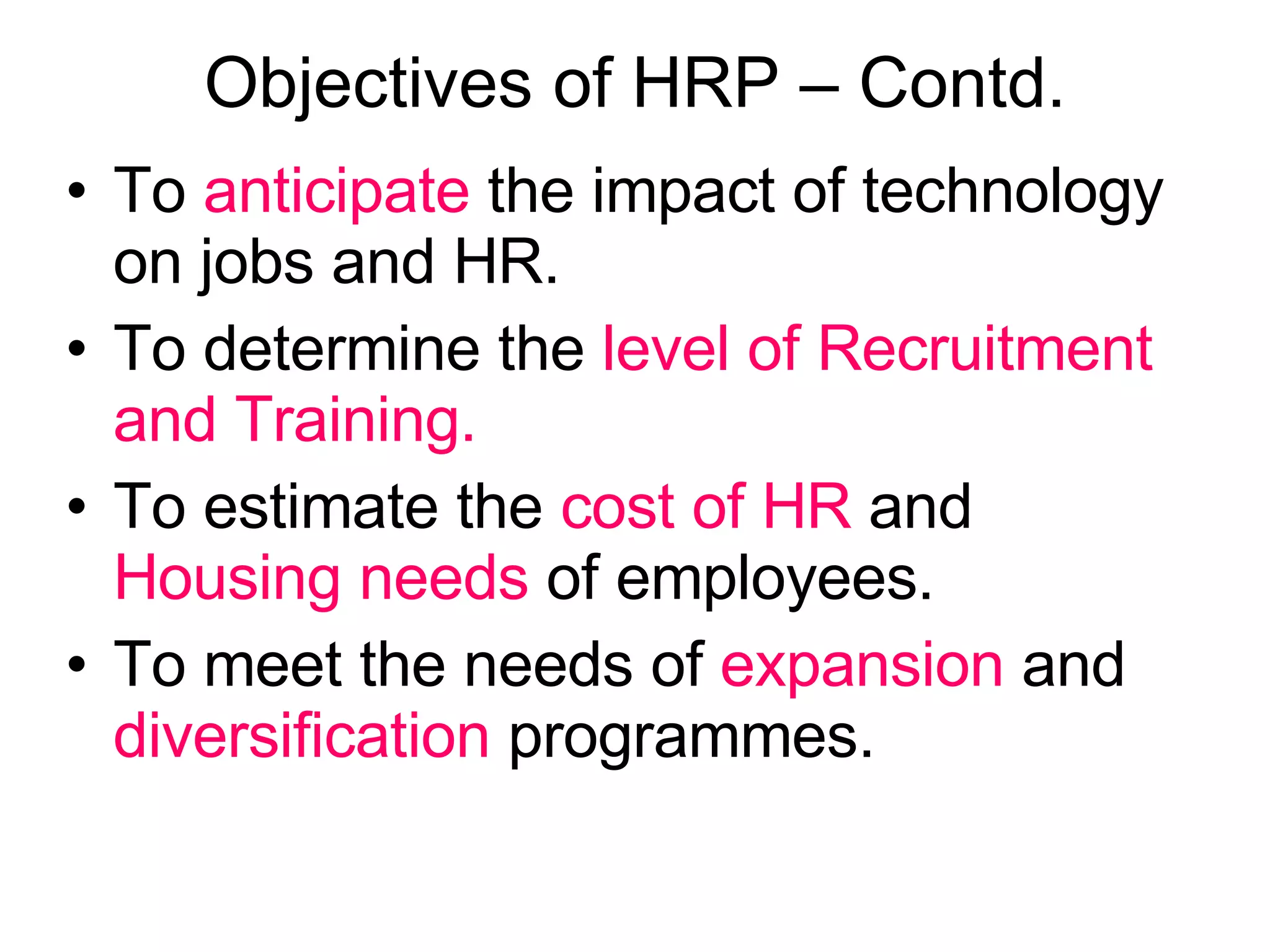 Human Resource Planning – Concept And Need. Factors Affecting Hrp, Hrp ...