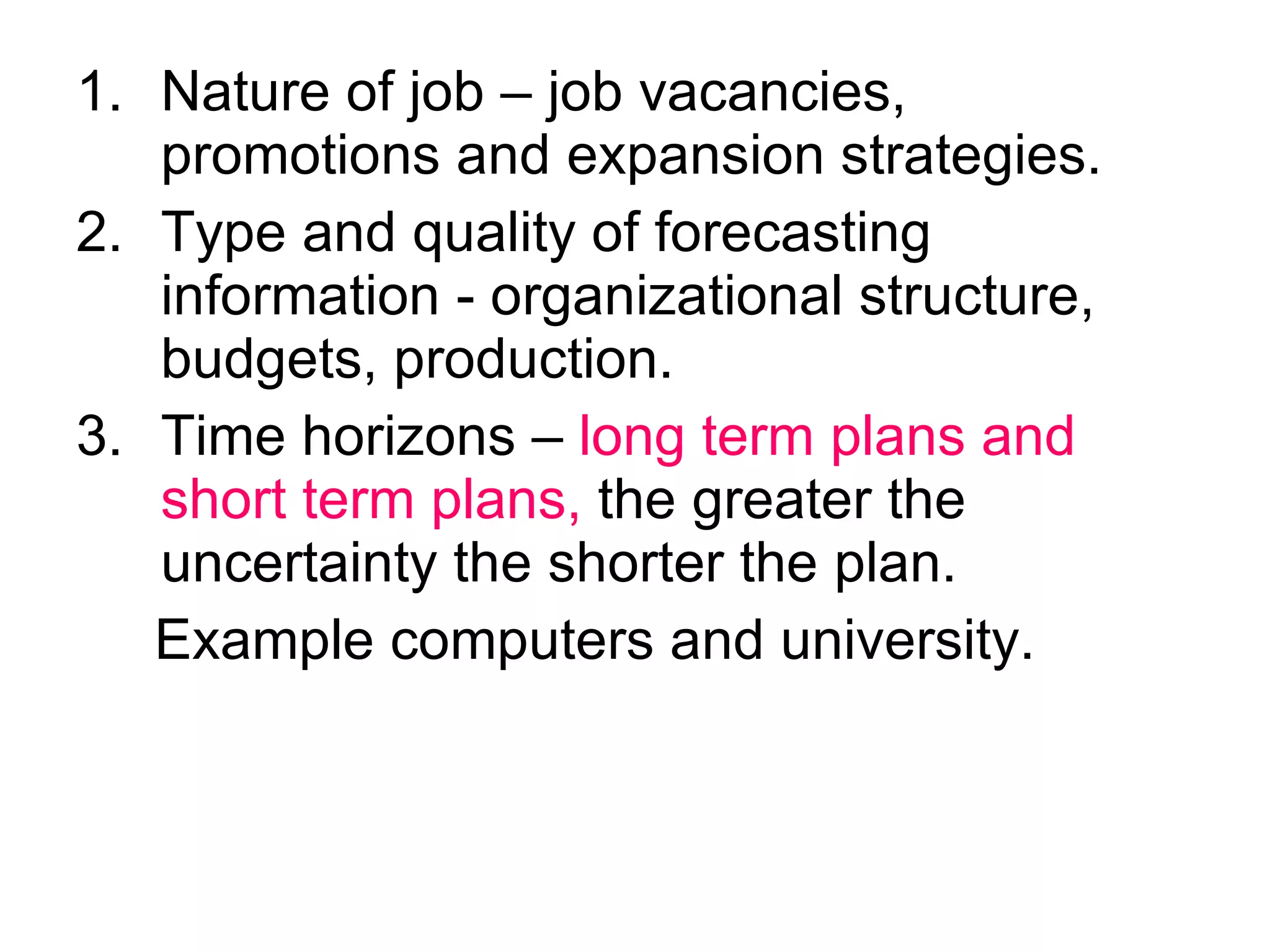 Human Resource Planning – Concept And Need. Factors Affecting Hrp, Hrp ...
