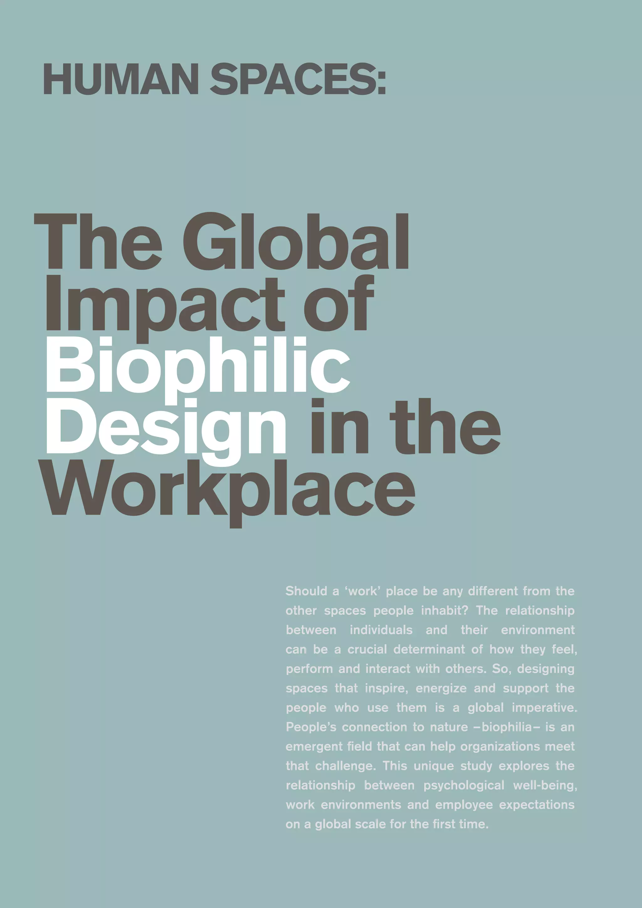 The Global Impact of Biophilic Design in the Workplace | PDF