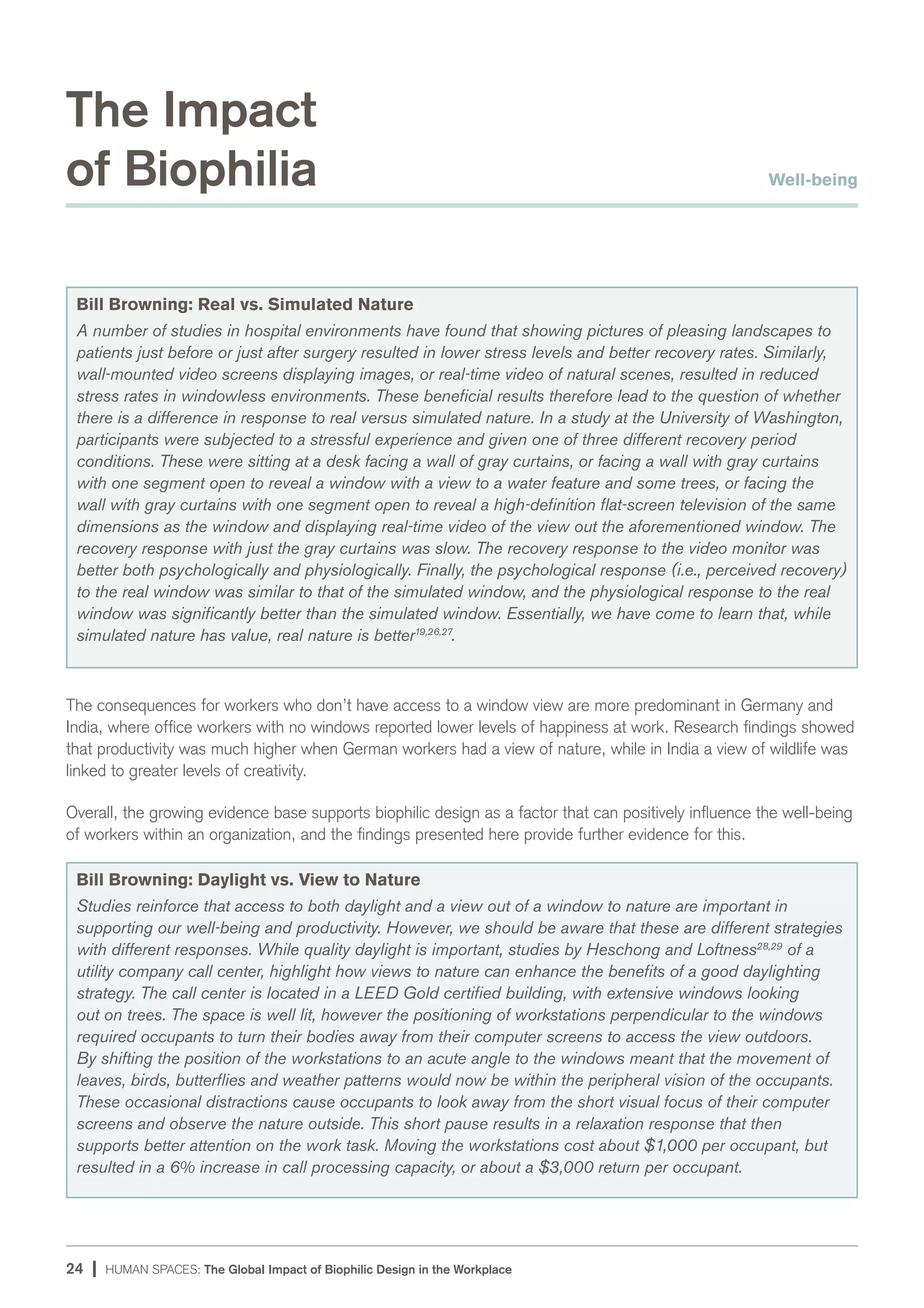The Global Impact of Biophilic Design in the Workplace | PDF