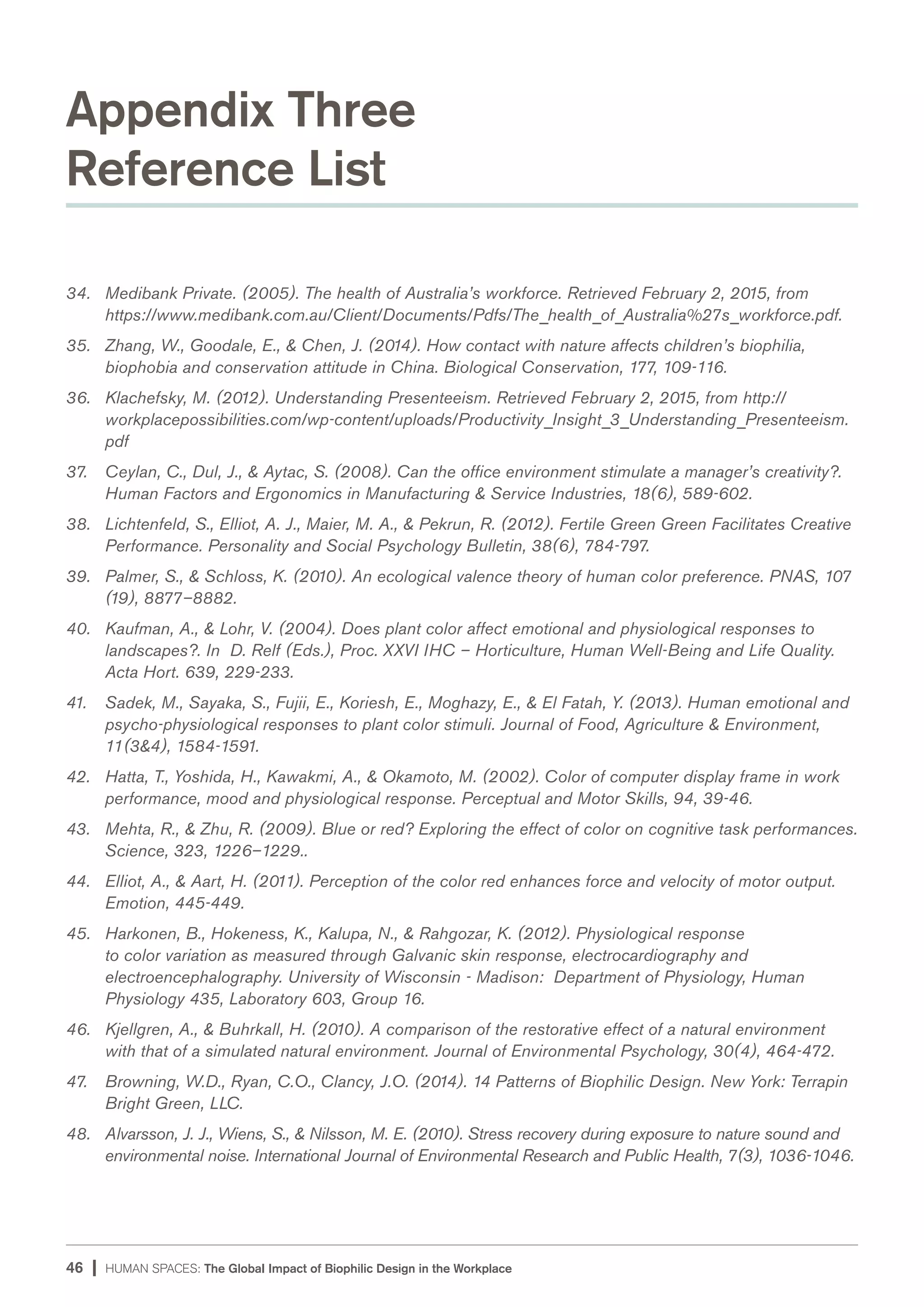 The Global Impact of Biophilic Design in the Workplace | PDF