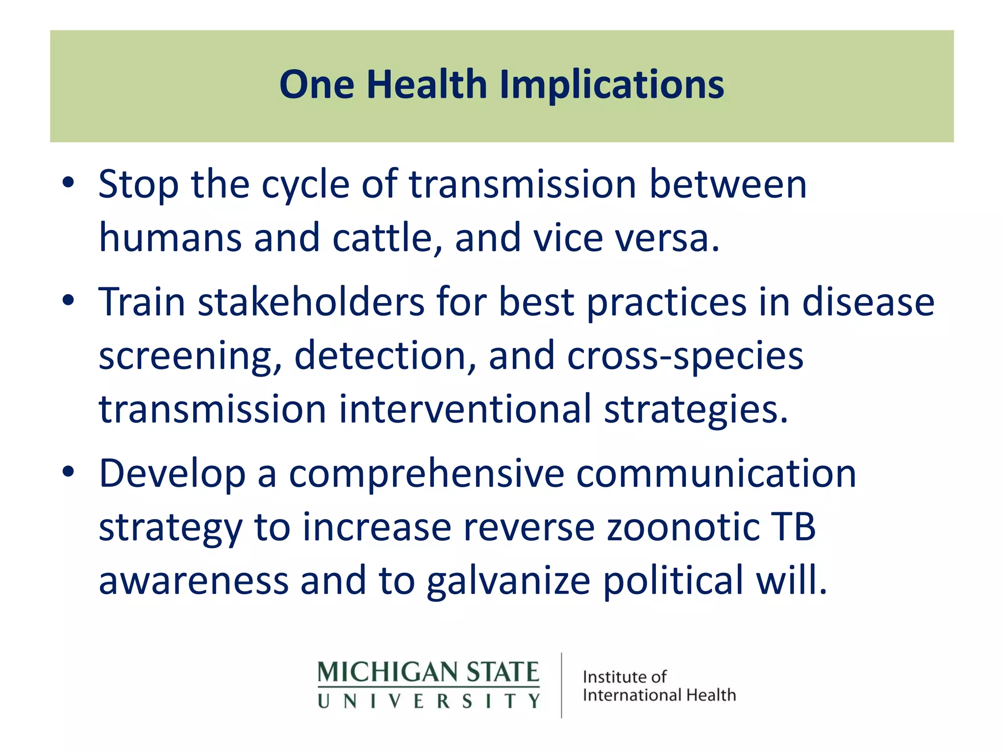 Human-to-Bovine M. Tuberculosis Transmission A Reverse Zoonosis | PPT