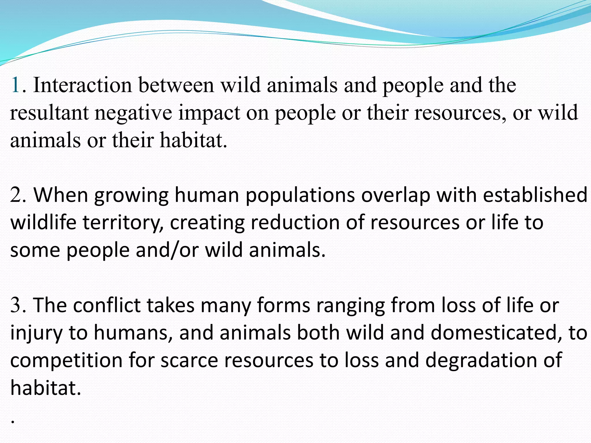 Human wildlife conflict | PPTX