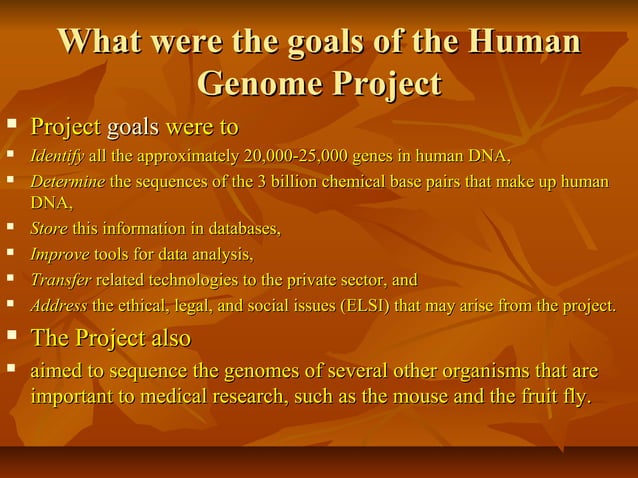 Human Genome Project | PPT | Biological Sciences | Science