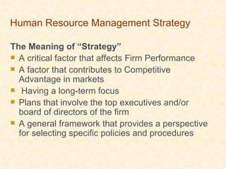 Human Resource Management Strategy | PPS