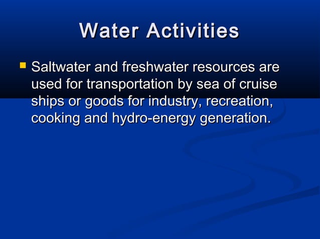 Human activities and natural resources | PPT