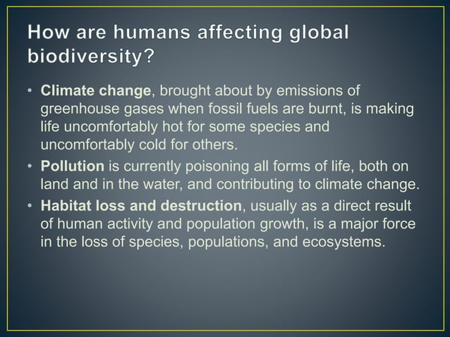 Human activities that affect natural ecosystems | PPTX
