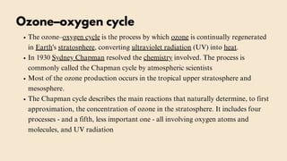 Ozone and its Depletion - Environmental Science | PPT