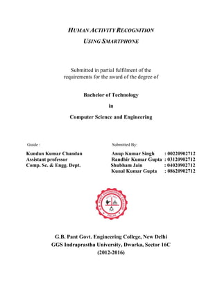 Human activity recognition | PDF