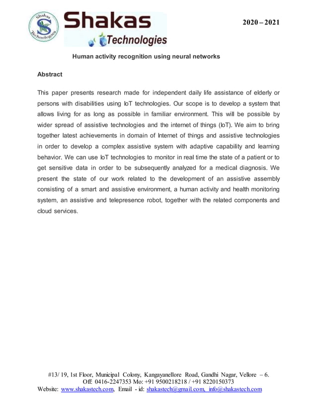 Human activity recognition using neural networks | PDF