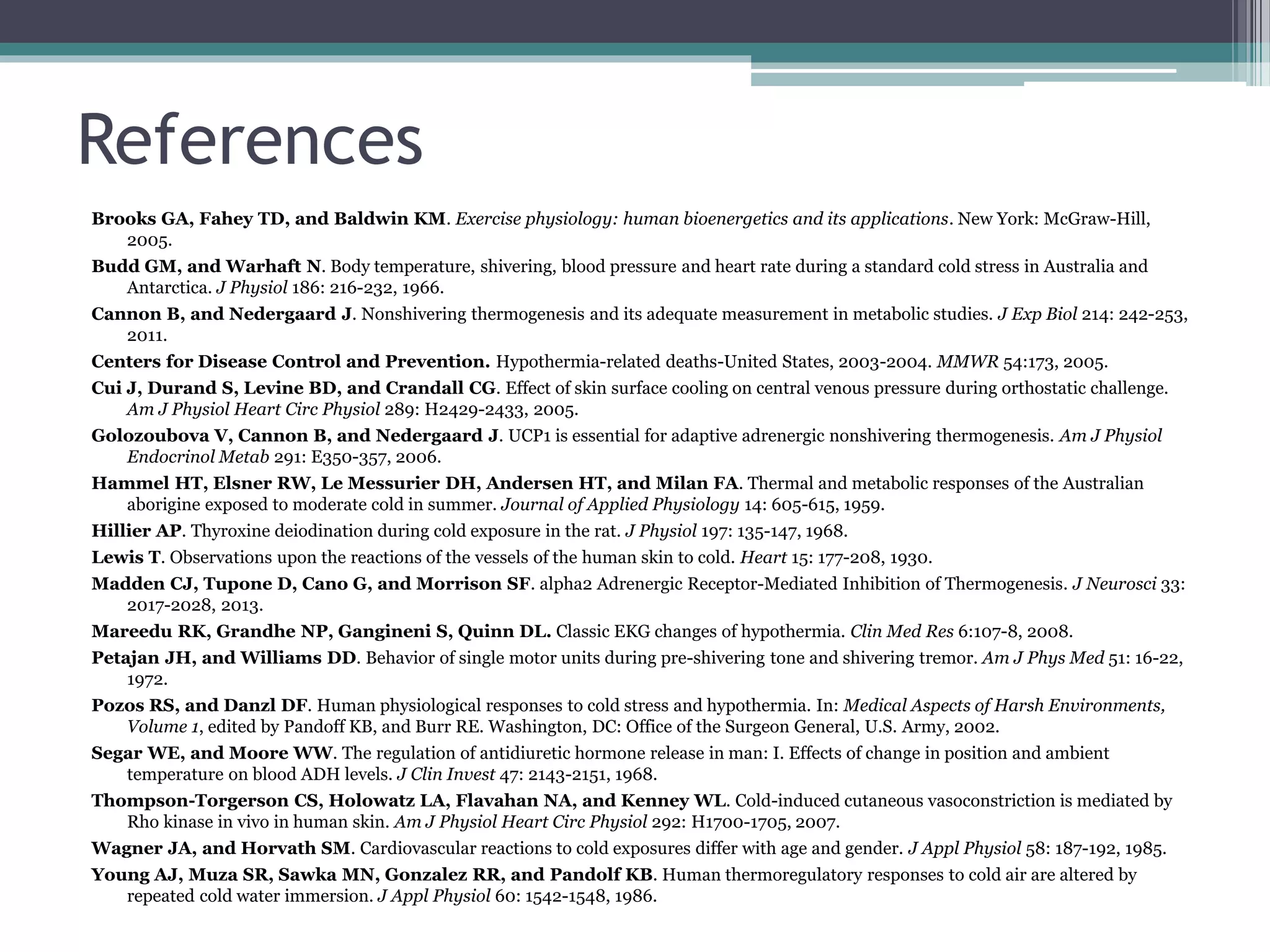 Human adaptation to cold exposure | PPTX