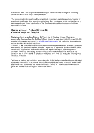 Human ancestors nearly went extinct 900.pdf | Genetics | Science