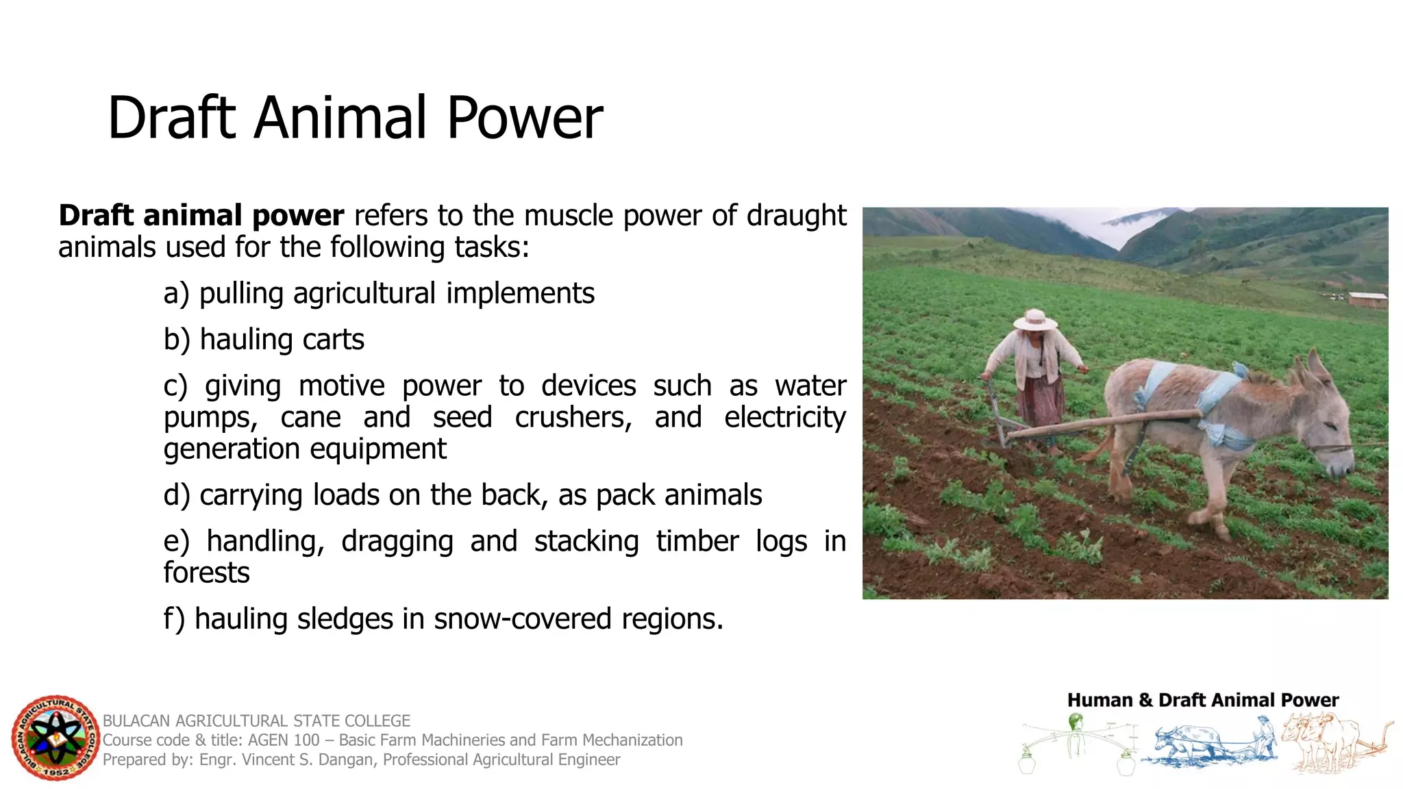 Human and Draft animal Power | PDF