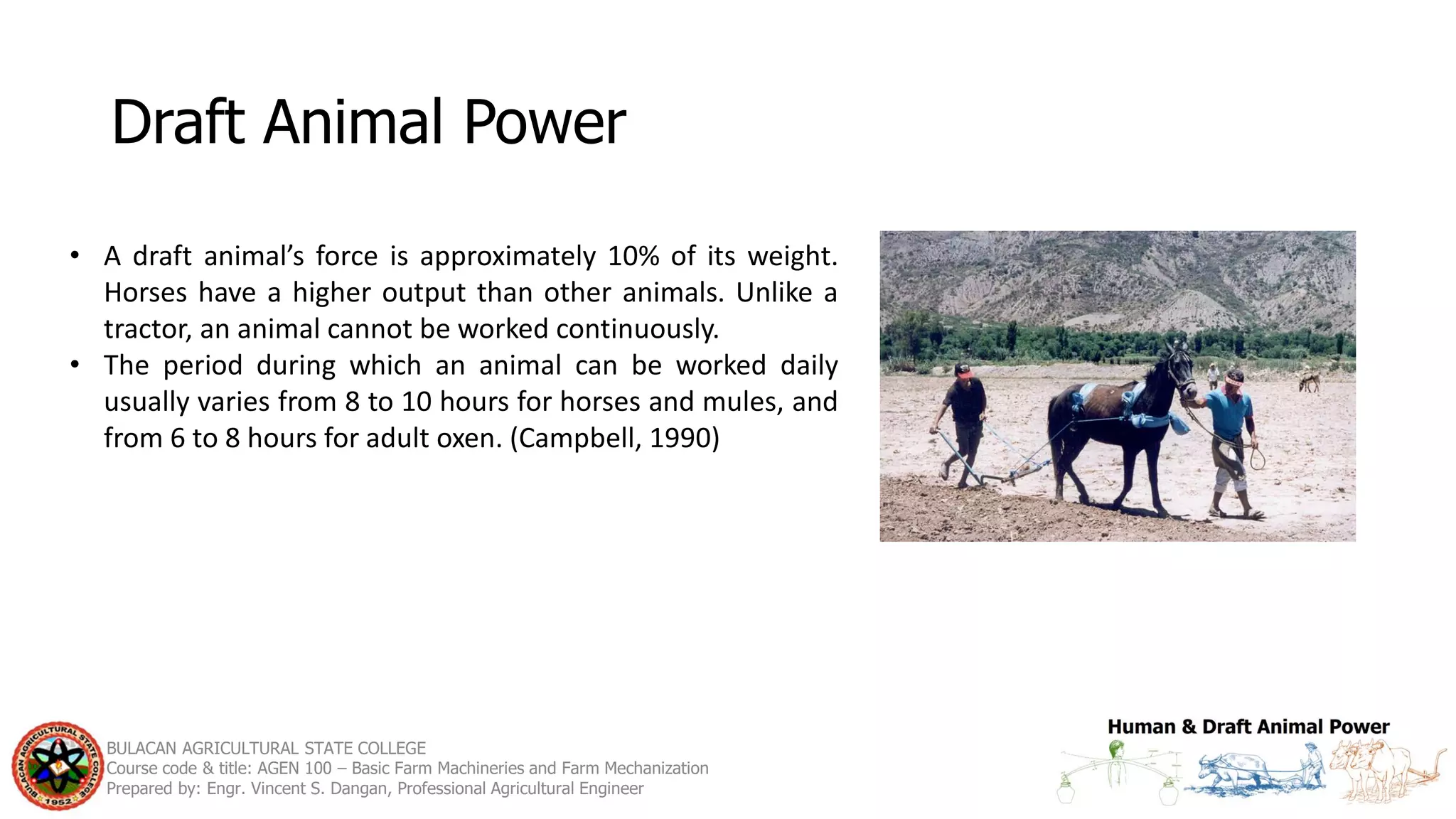 Human and Draft animal Power | PDF
