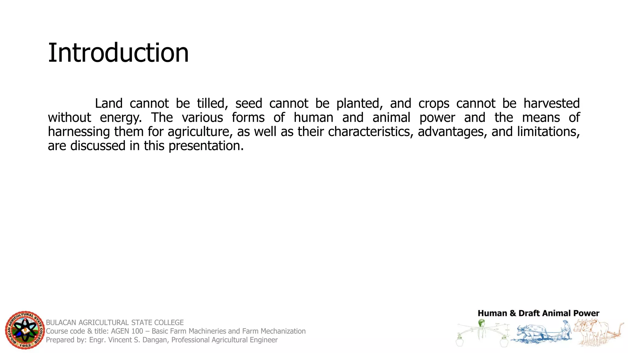 Human and Draft animal Power | PDF