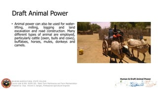 Human and Draft animal Power | PDF