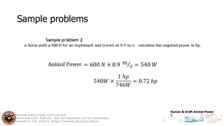 Human and Draft animal Power | PDF