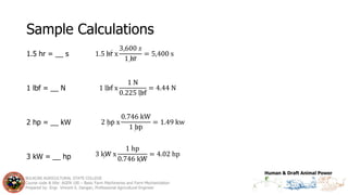 Human and Draft animal Power | PDF