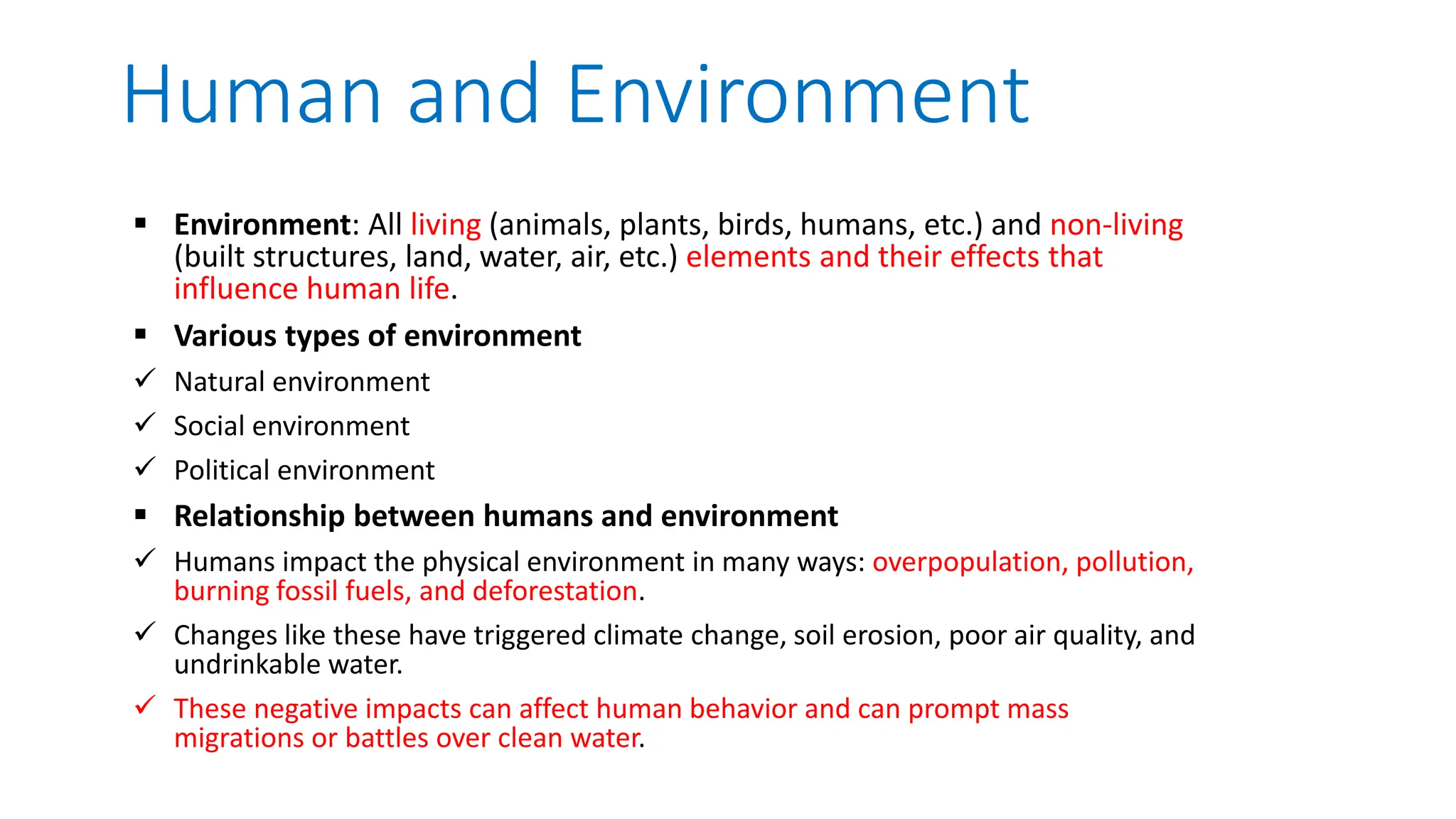 Presentation on Relationship between Human and Environment | PPTX ...