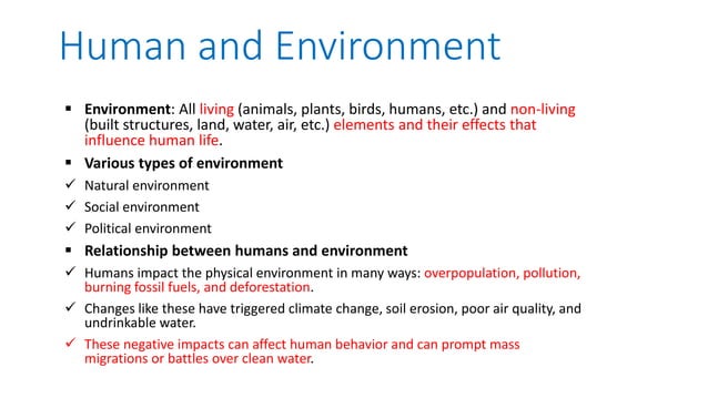 Presentation on Relationship between Human and Environment | PPTX ...
