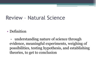 Human and natural science – compare & contrast | PPT