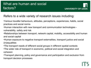 Human and social factors in transport | PPT