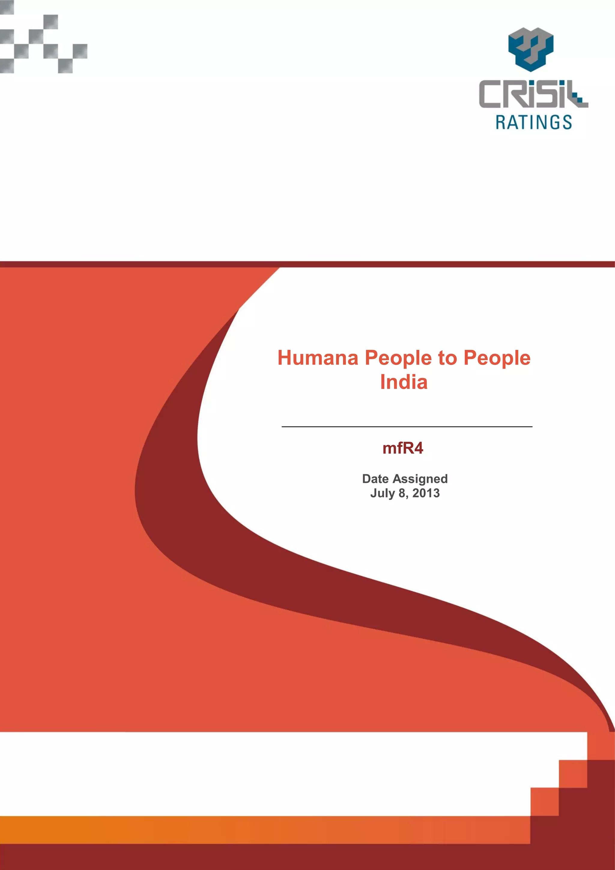 Humana People to People India crisil rating report 2013 | PDF