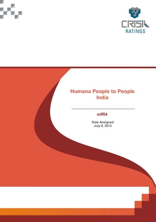 Humana People to People India crisil rating report 2013 | PDF