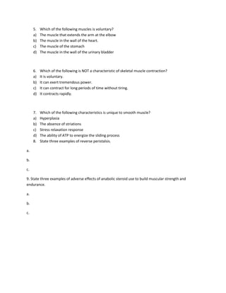 Human a&p quiz chapter 9 (1) | DOCX
