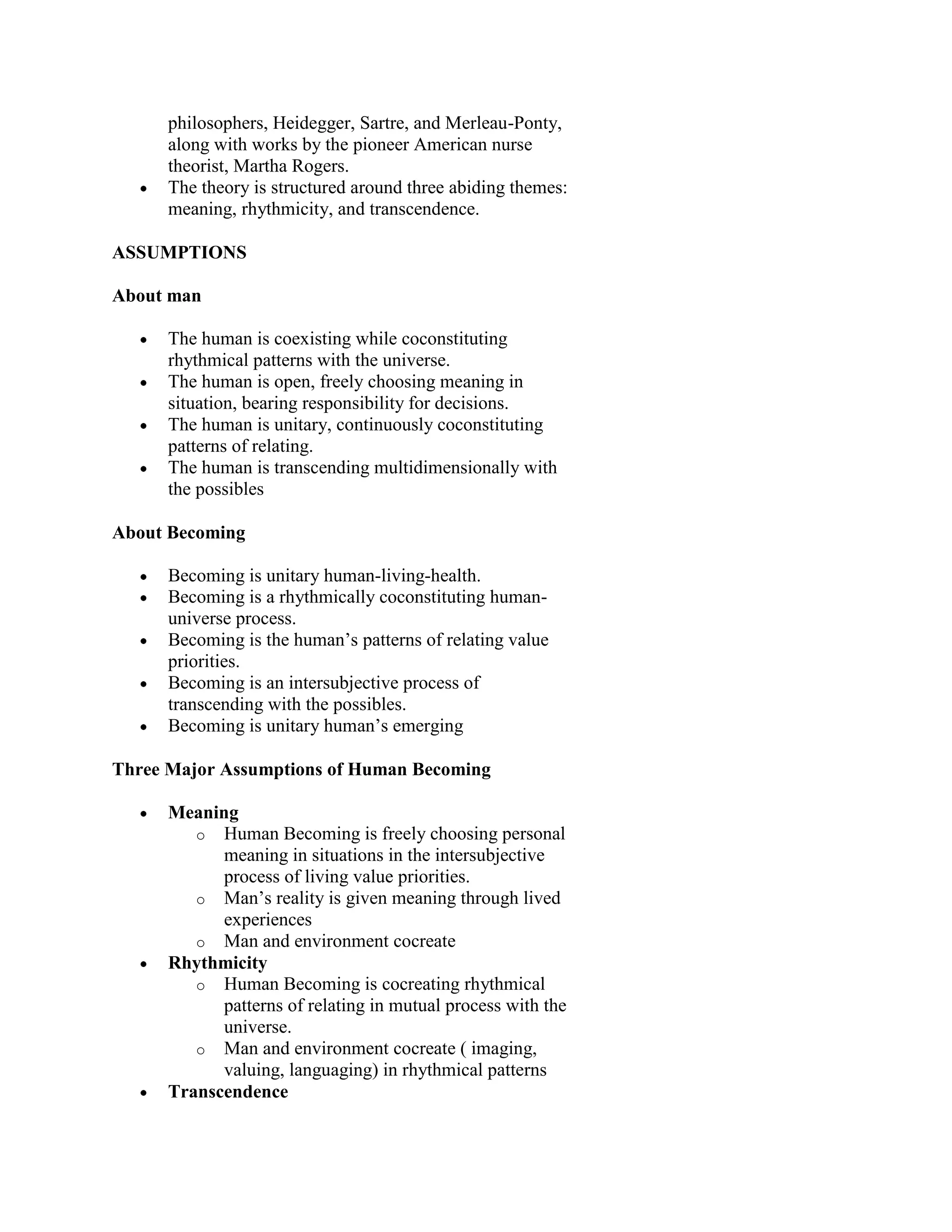 Human becoming theory | DOCX