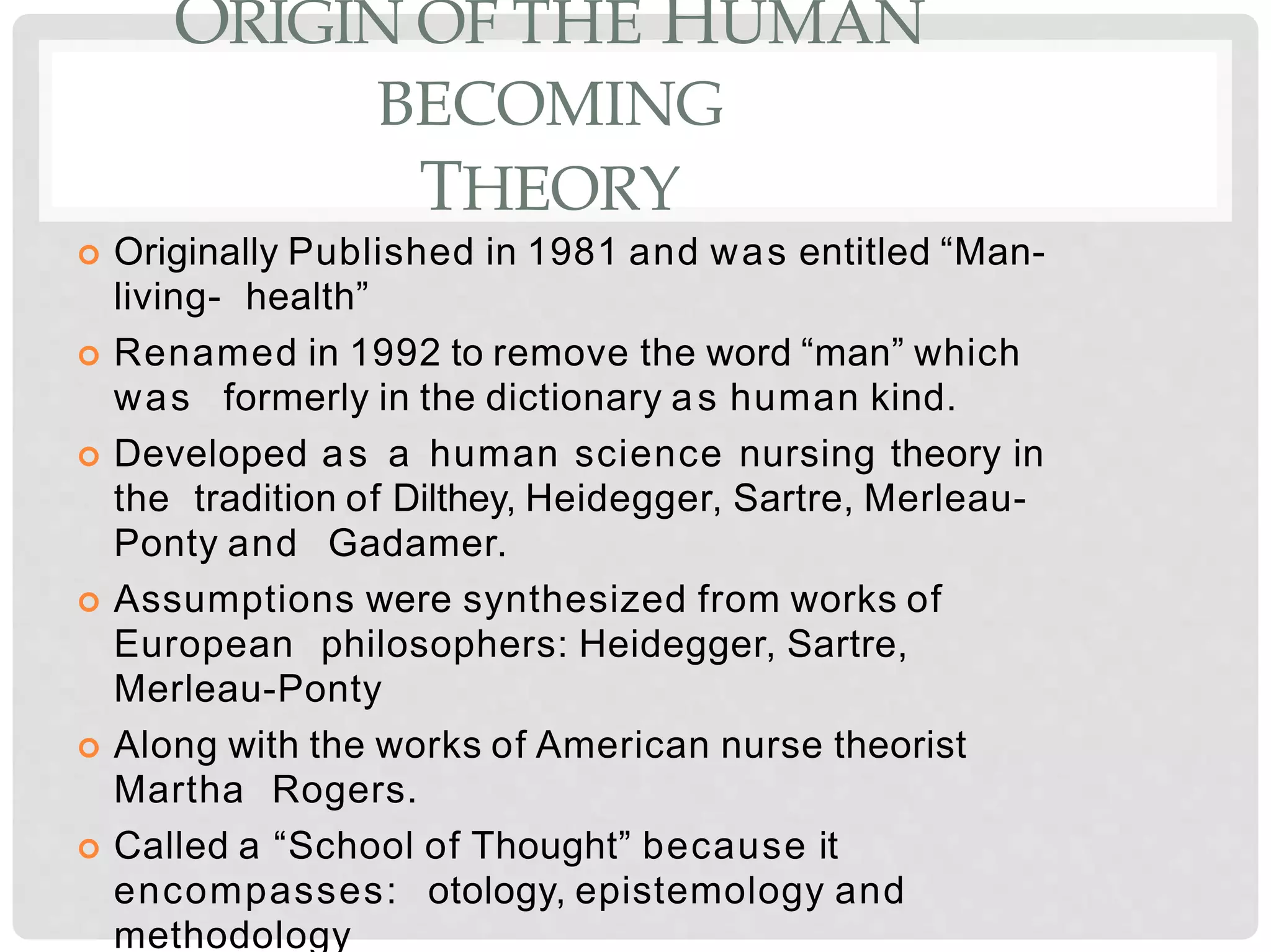 Human becomming theory | PPTX