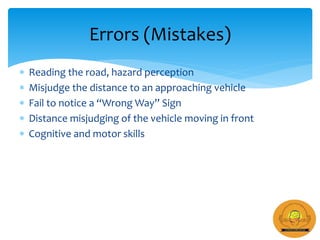 Human (Driver) Behavior: A Public Health Perspective | PPTX