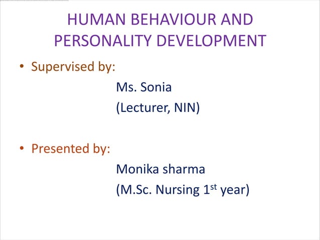 Human behaviour.and personality development.ppt | Parenting Babies and Toddlers | Parenting