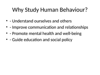 Learning the nature of the Human Behaviour Part 1 | PPTX
