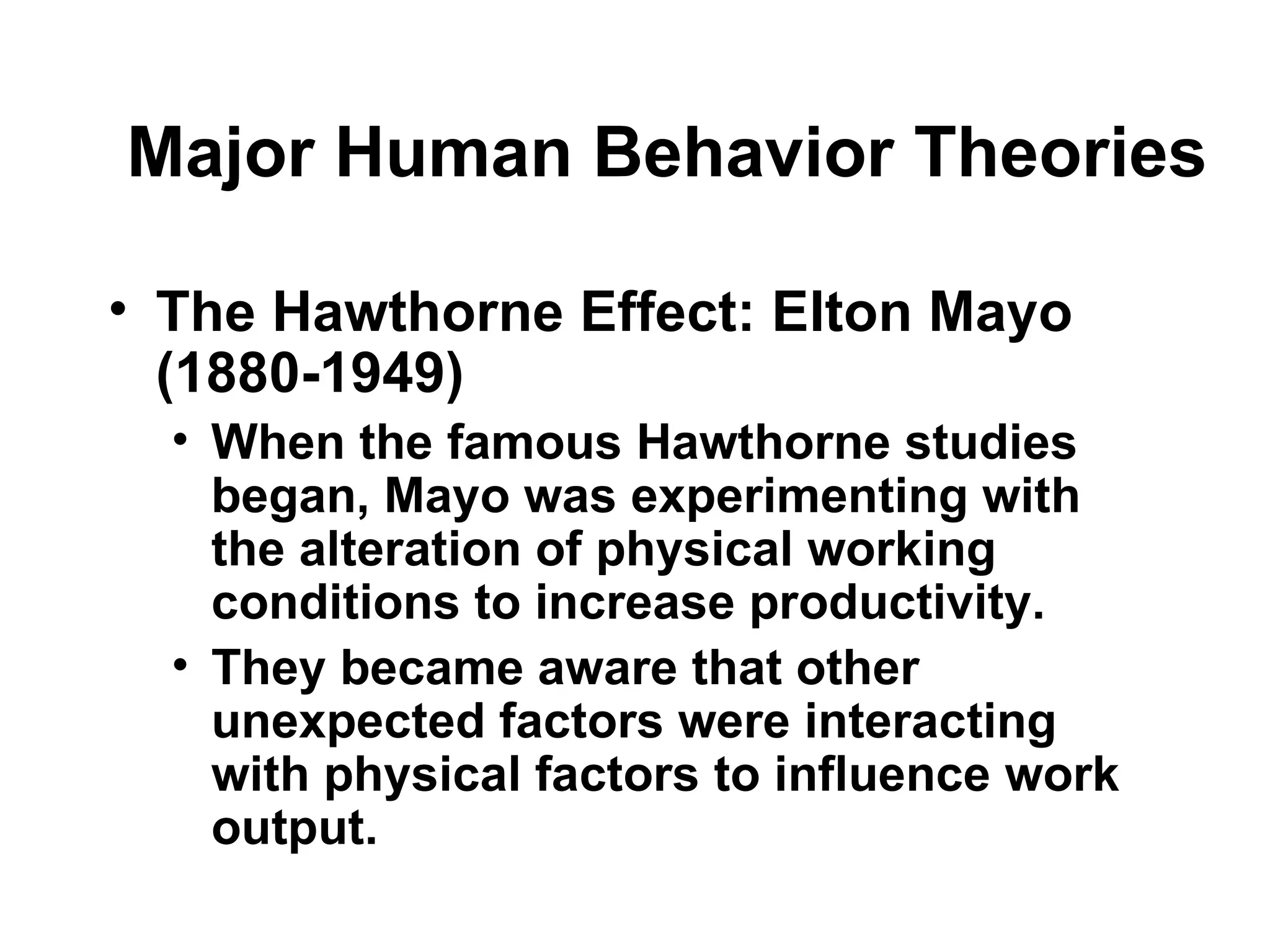 Human behaviour theories[1] | PPT