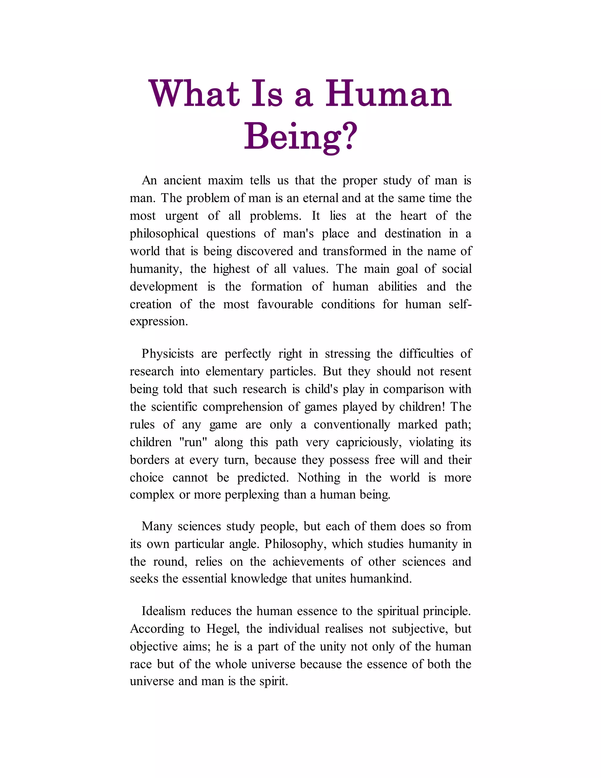 Human being | PDF
