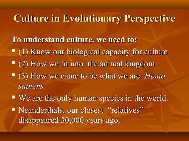 Human biological and cultural evolution 2 | PPT