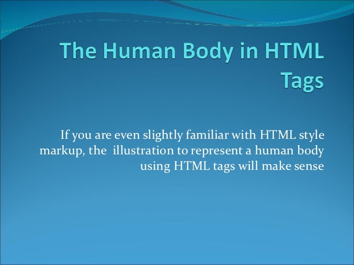Human body in html tags