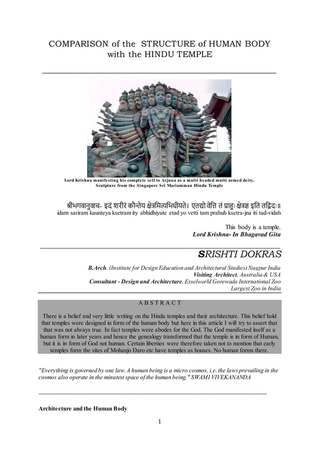 Human body and hindu temple 11 | DOCX