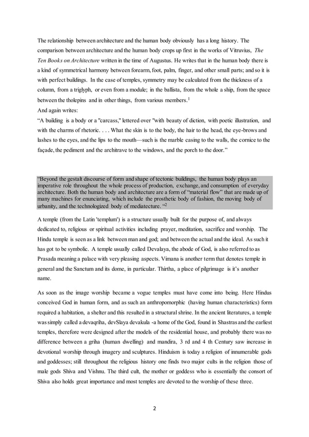 Human body and hindu temple 11 | DOCX